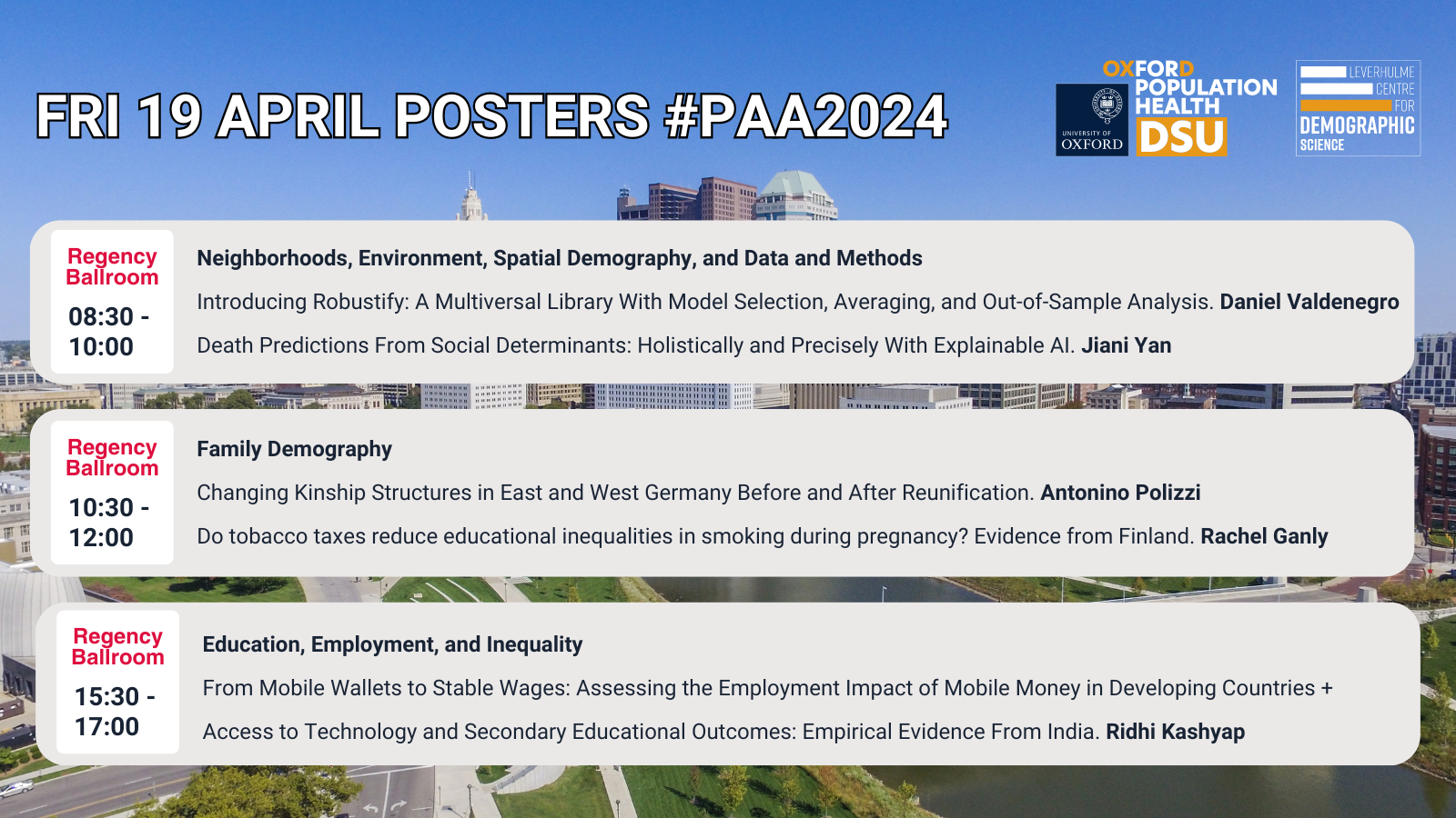 See you at PAA 2024! | Leverhulme Centre For Demographic Science, Oxford